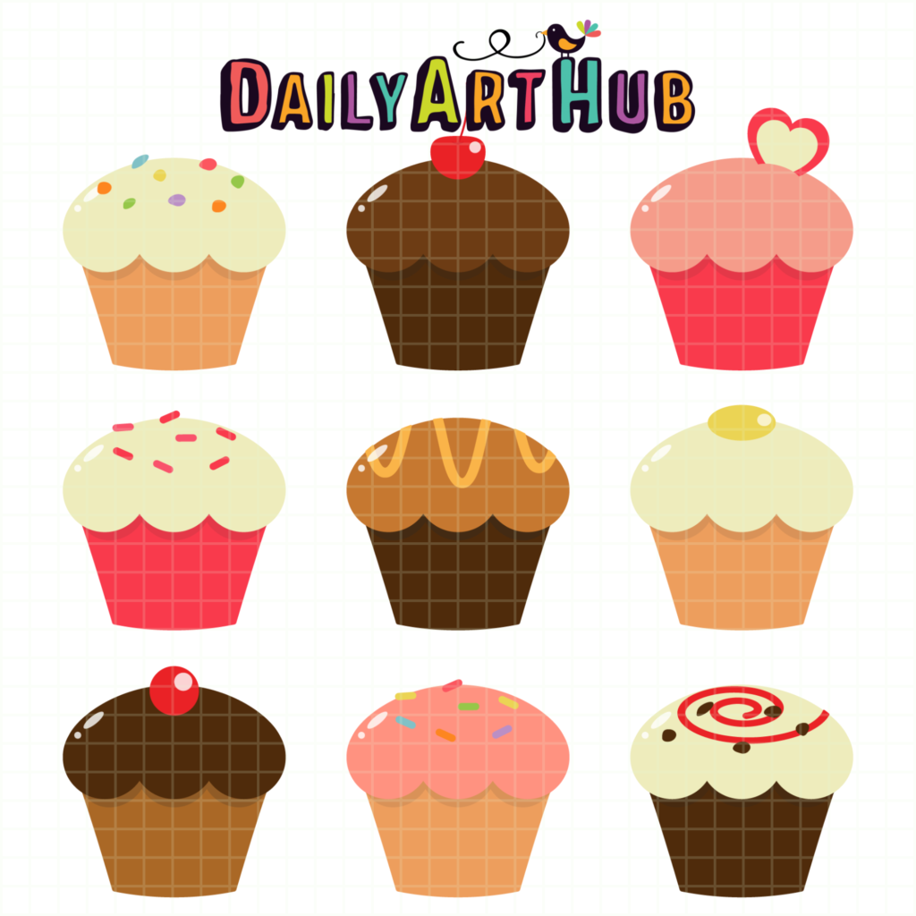 Mini Cupcakes Clip Art Set – Daily Art Hub // Graphics, Alphabets & SVG