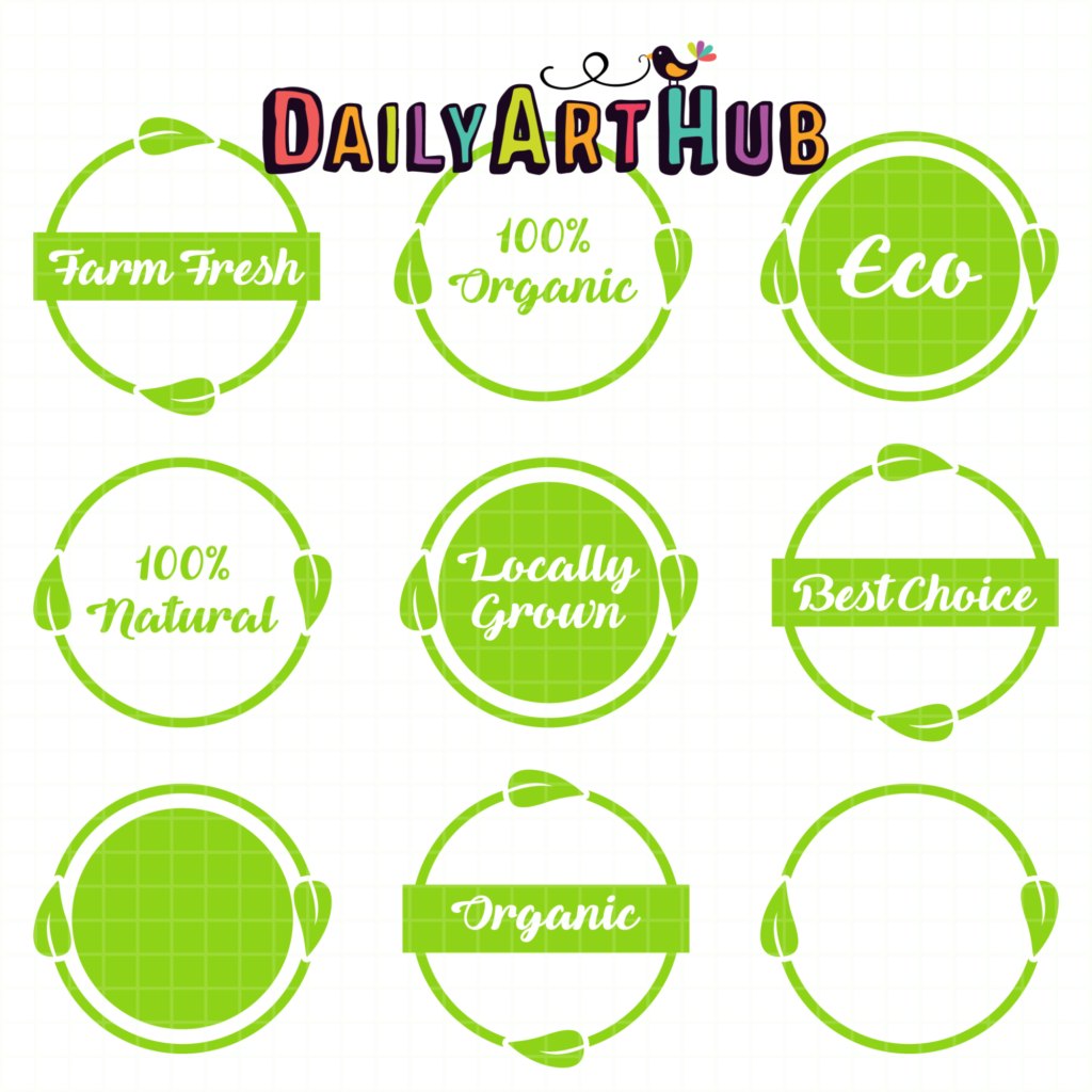 Natural Product Labels Clip Art Set – Daily Art Hub // Graphics ...