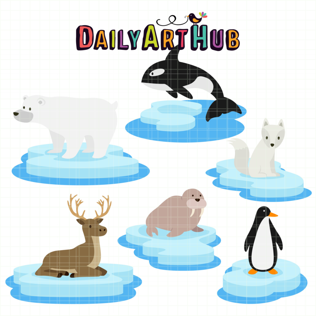 Arctic Animals on Ice Clip Art Set – Daily Art Hub // Graphics ...