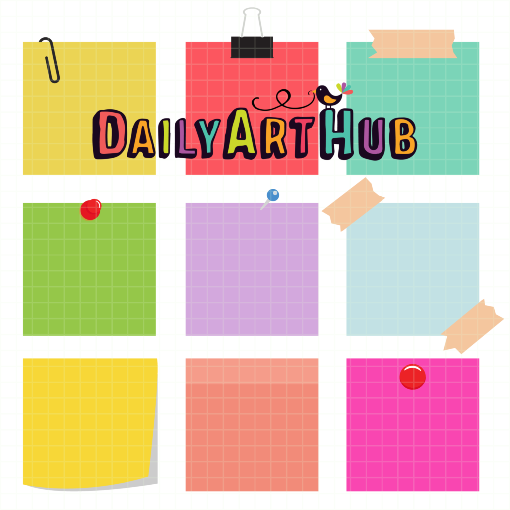 Sticky Notes Clip Art Set – Daily Art Hub // Graphics, Alphabets & SVG