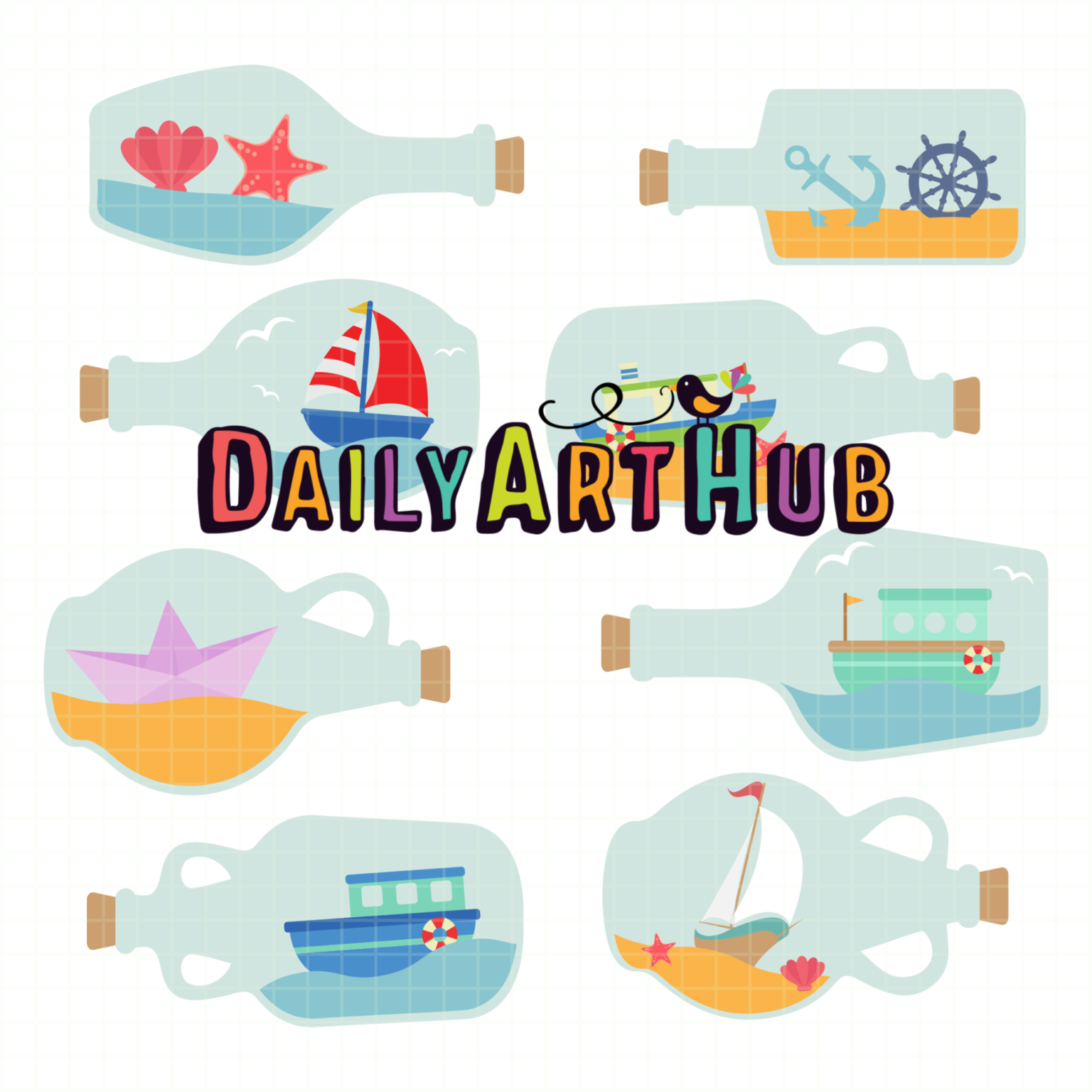 Boats In Bottles Clip Art – Daily Art Hub // Graphics, Alphabets & SVG