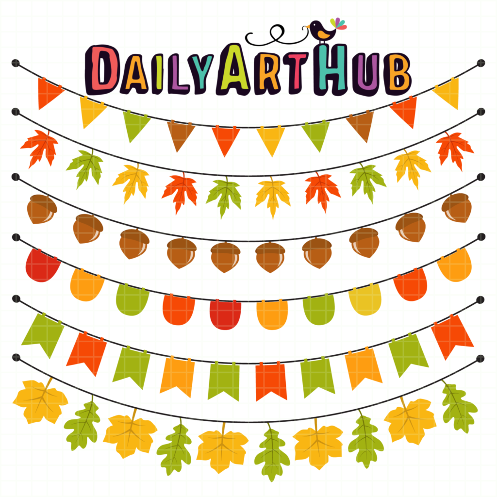 Autumn Buntings Clip Art Set – Daily Art Hub // Graphics, Alphabets & SVG
