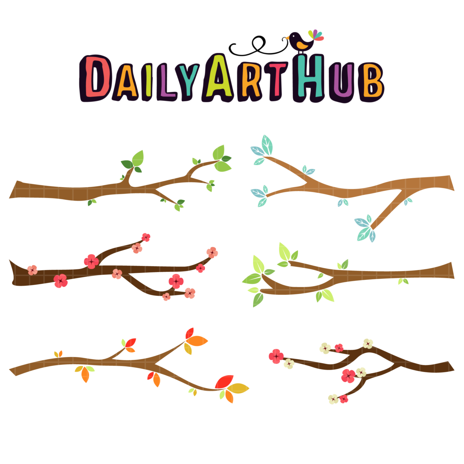 Tree Branches Clip Art Set – Daily Art Hub // Graphics, Alphabets & SVG