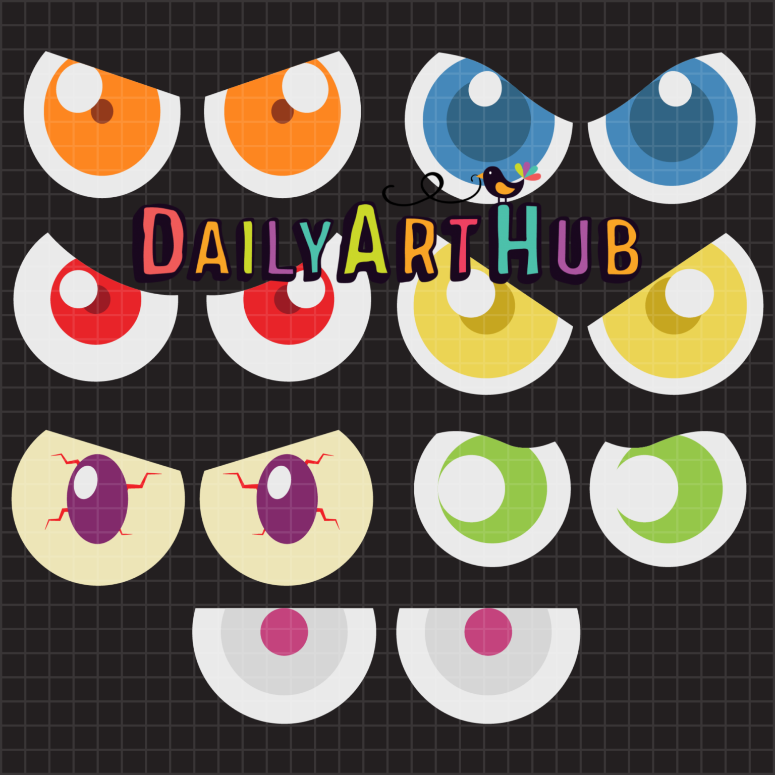 Spooky Eyes Clip Art Set – Daily Art Hub // Graphics, Alphabets & SVG