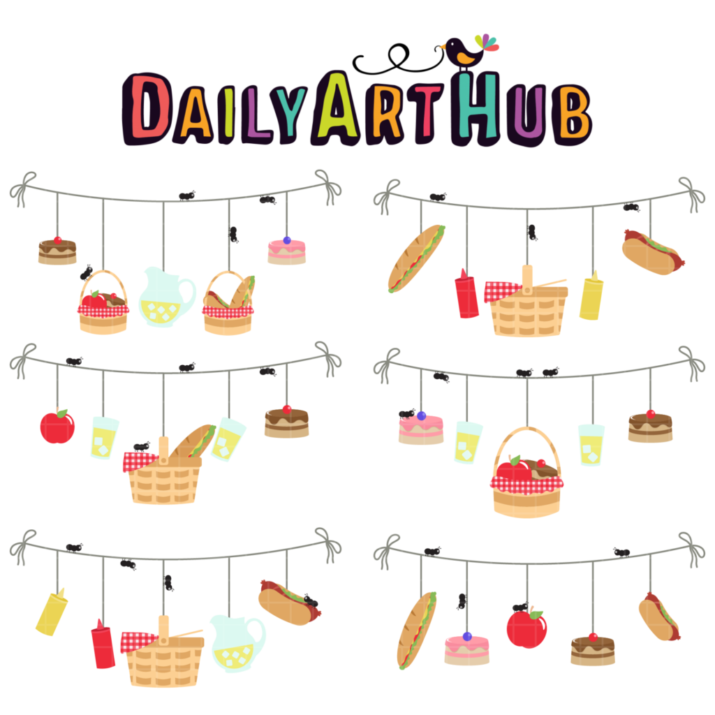Picnic Clotheslines Clip Art Set – Daily Art Hub // Graphics, Alphabets ...