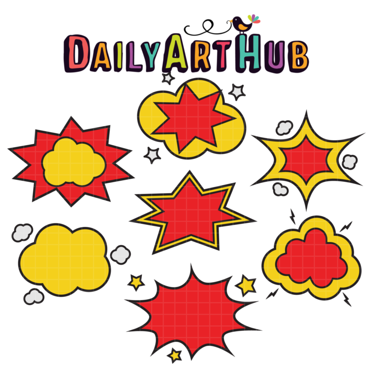 Comic Speech Bursts Clip Art Set – Daily Art Hub // Graphics, Alphabets ...