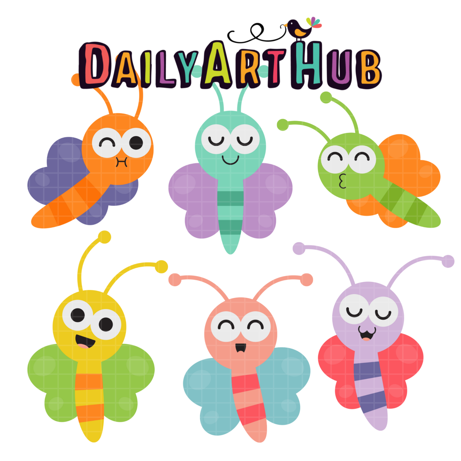Baby Butterflies Clip Art Set – Daily Art Hub // Graphics, Alphabets & SVG