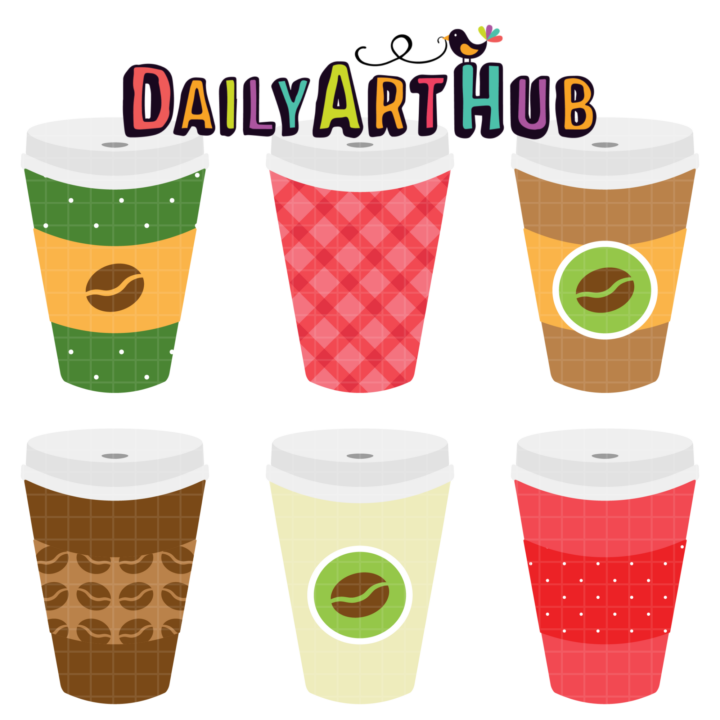 Coffee Paper Cups Clip Art Set – Daily Art Hub // Graphics, Alphabets & SVG