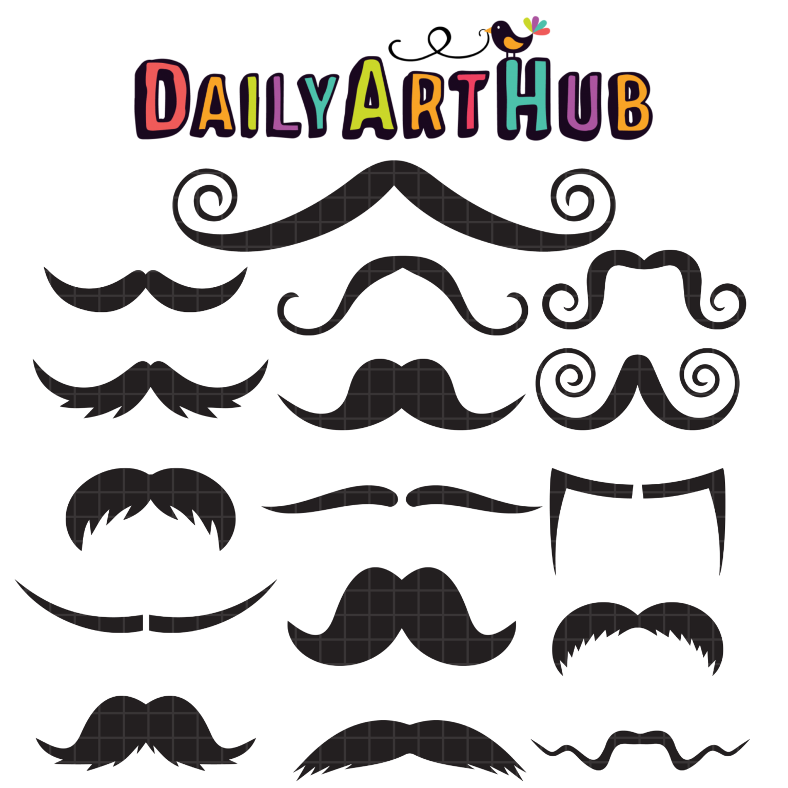 Mustache Party Clip Art Set – Daily Art Hub // Graphics, Alphabets & SVG