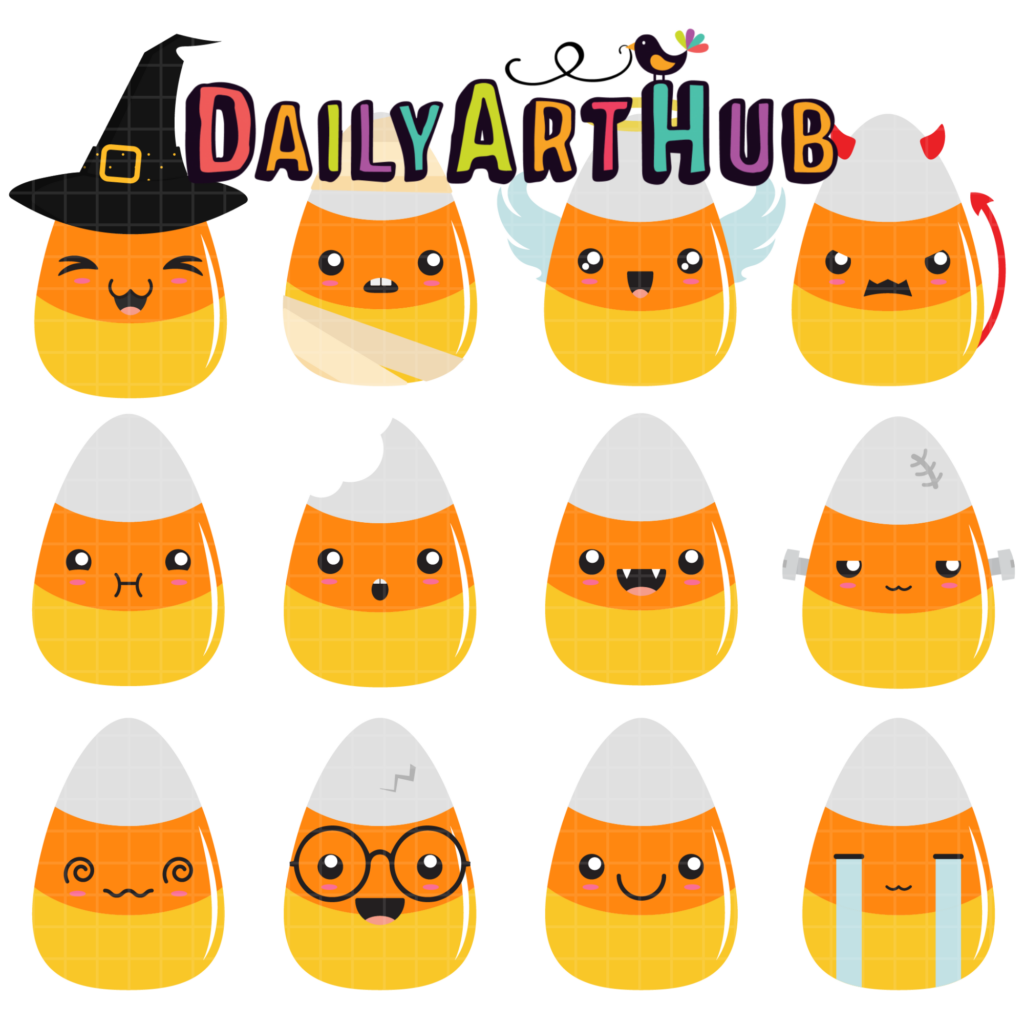 Kawaii Candy Corns Clip Art Set – Daily Art Hub // Graphics, Alphabets ...
