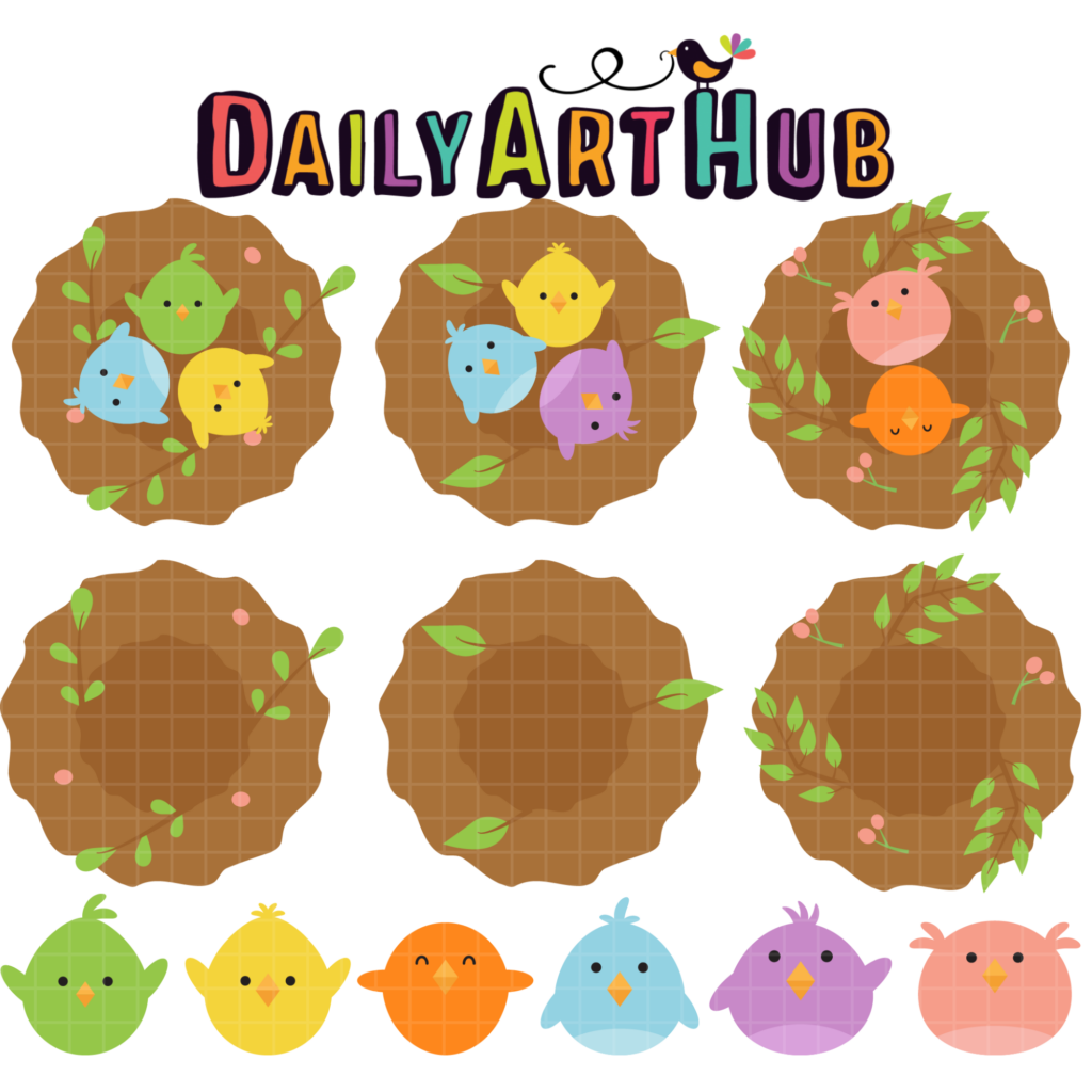 Cute Baby Birds Clip Art Set – Daily Art Hub // Graphics, Alphabets & SVG