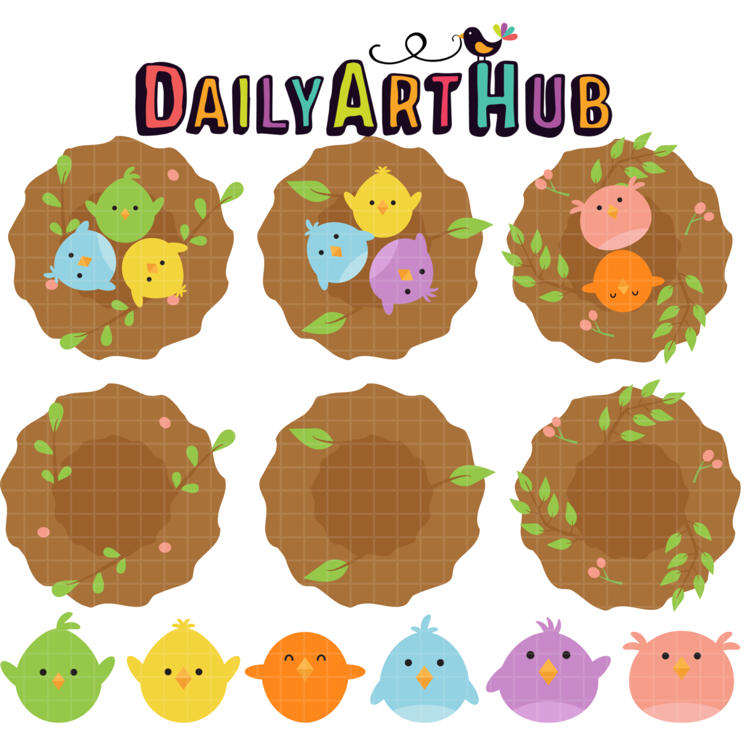 Cute Baby Birds Clip Art Set – Daily Art Hub // Graphics, Alphabets & SVG