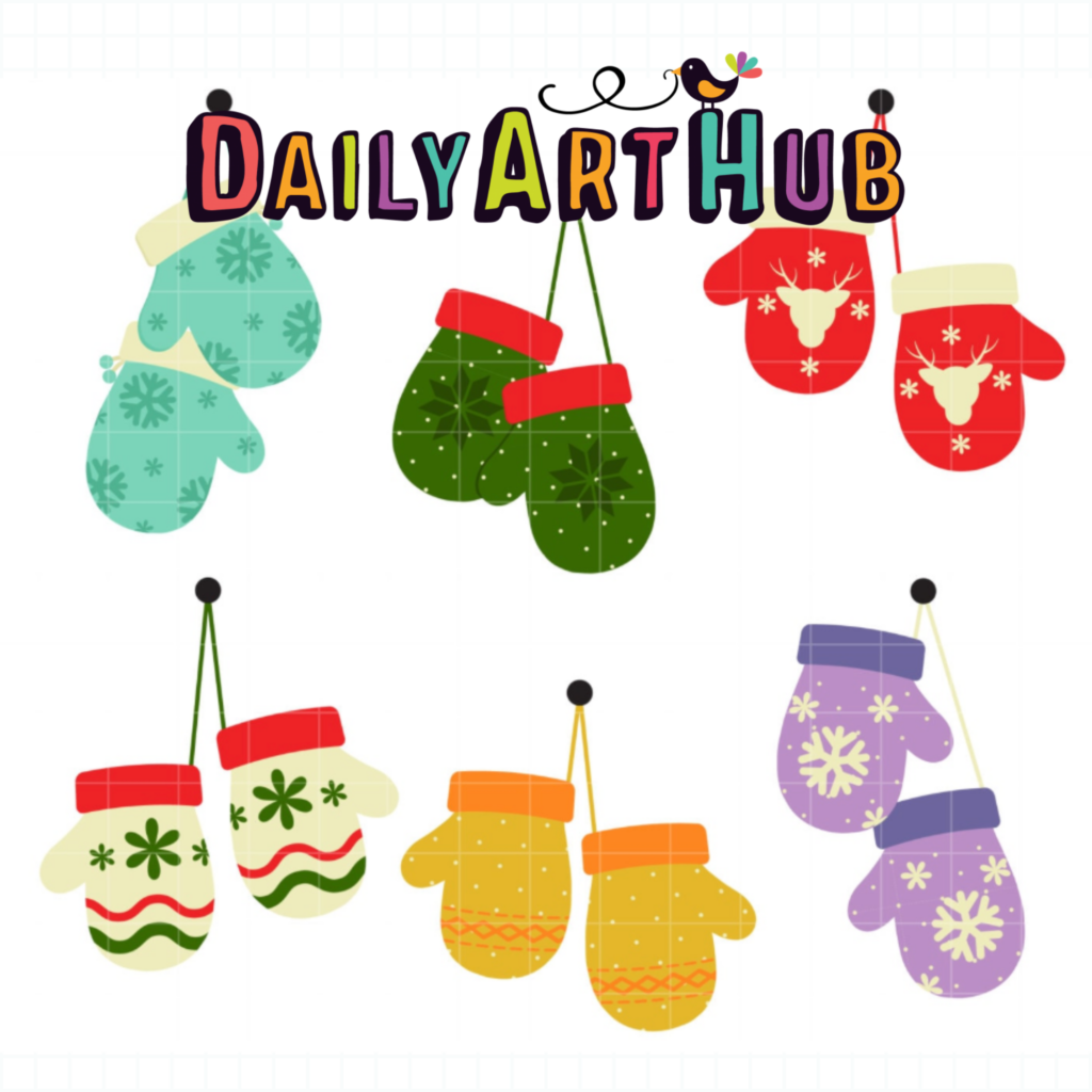 Christmas Mittens Clip Art Set – Daily Art Hub // Graphics, Alphabets & SVG