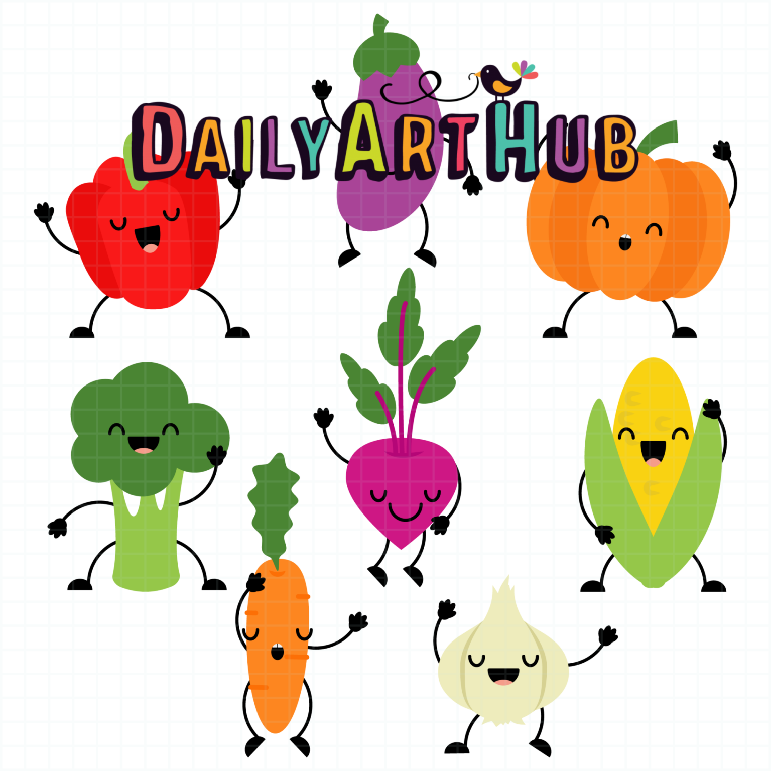 Dancing Vegetables Clip Art Set – Daily Art Hub // Graphics, Alphabets ...