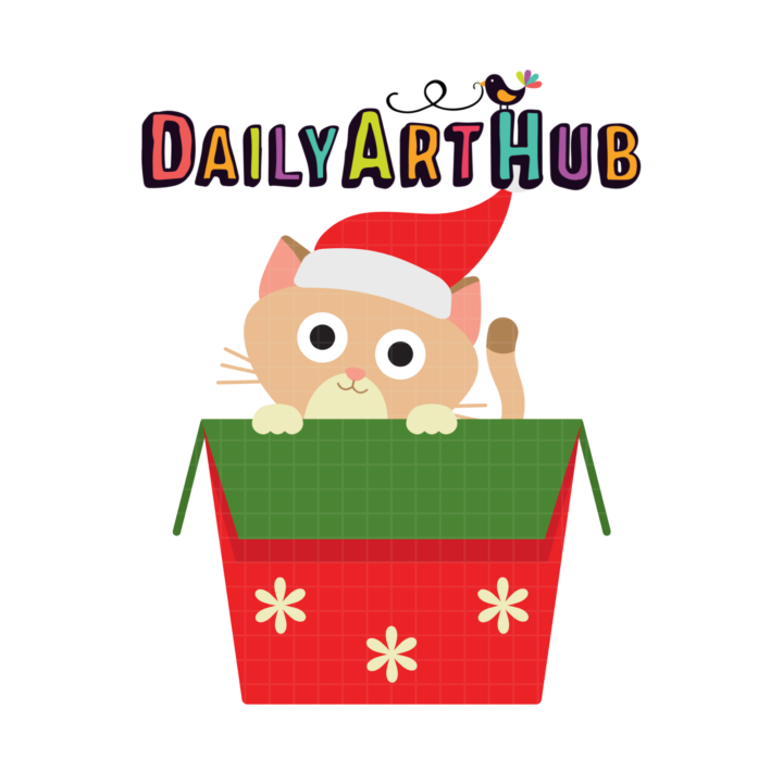 Christmas Cat In A Box Clip Art – Daily Art Hub // Graphics, Alphabets ...