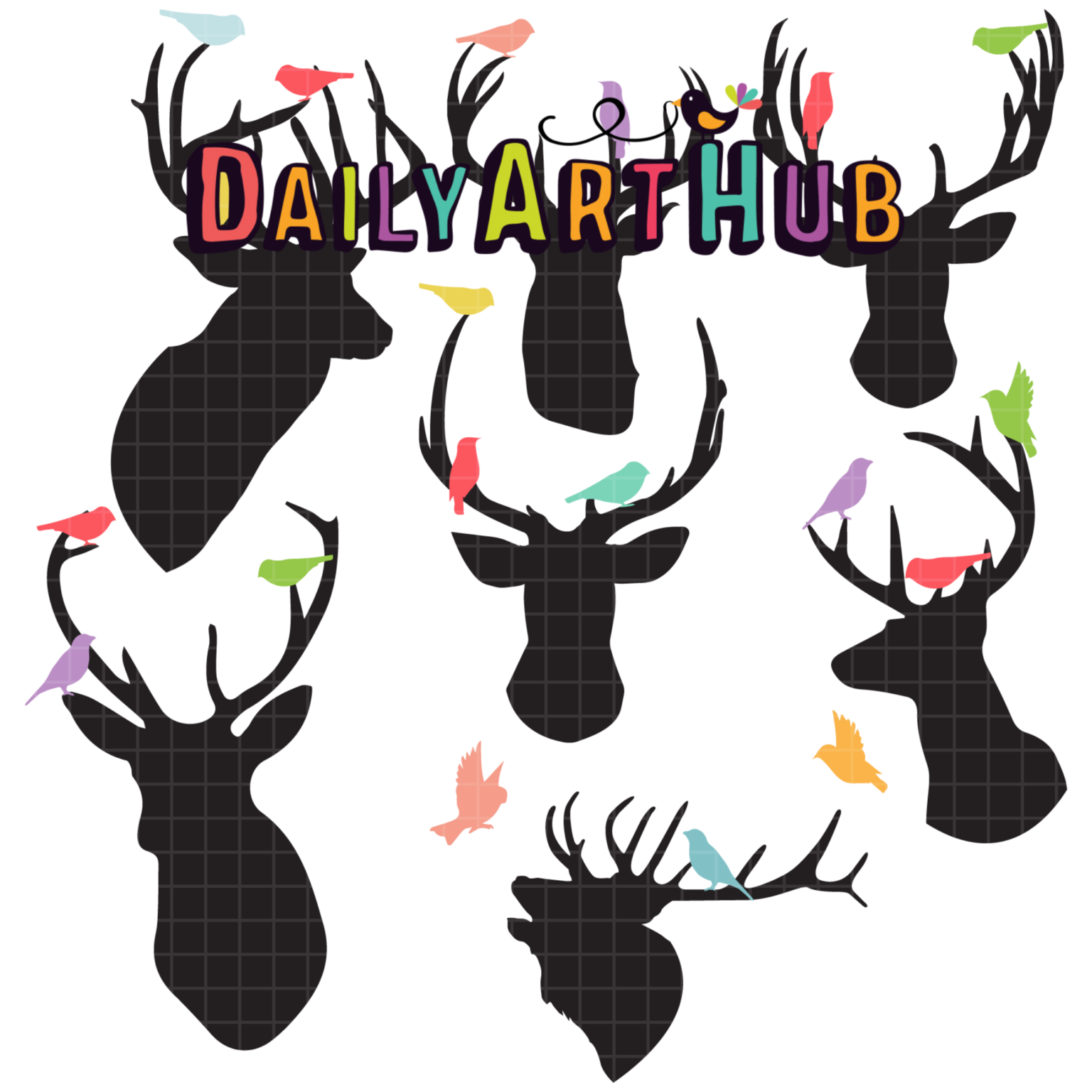 Buck and Birds Clip Art Set – Daily Art Hub // Graphics, Alphabets & SVG