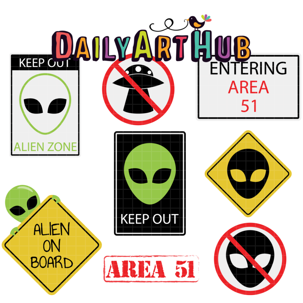 Alien Signages Clip Art Set – Daily Art Hub // Graphics, Alphabets & SVG