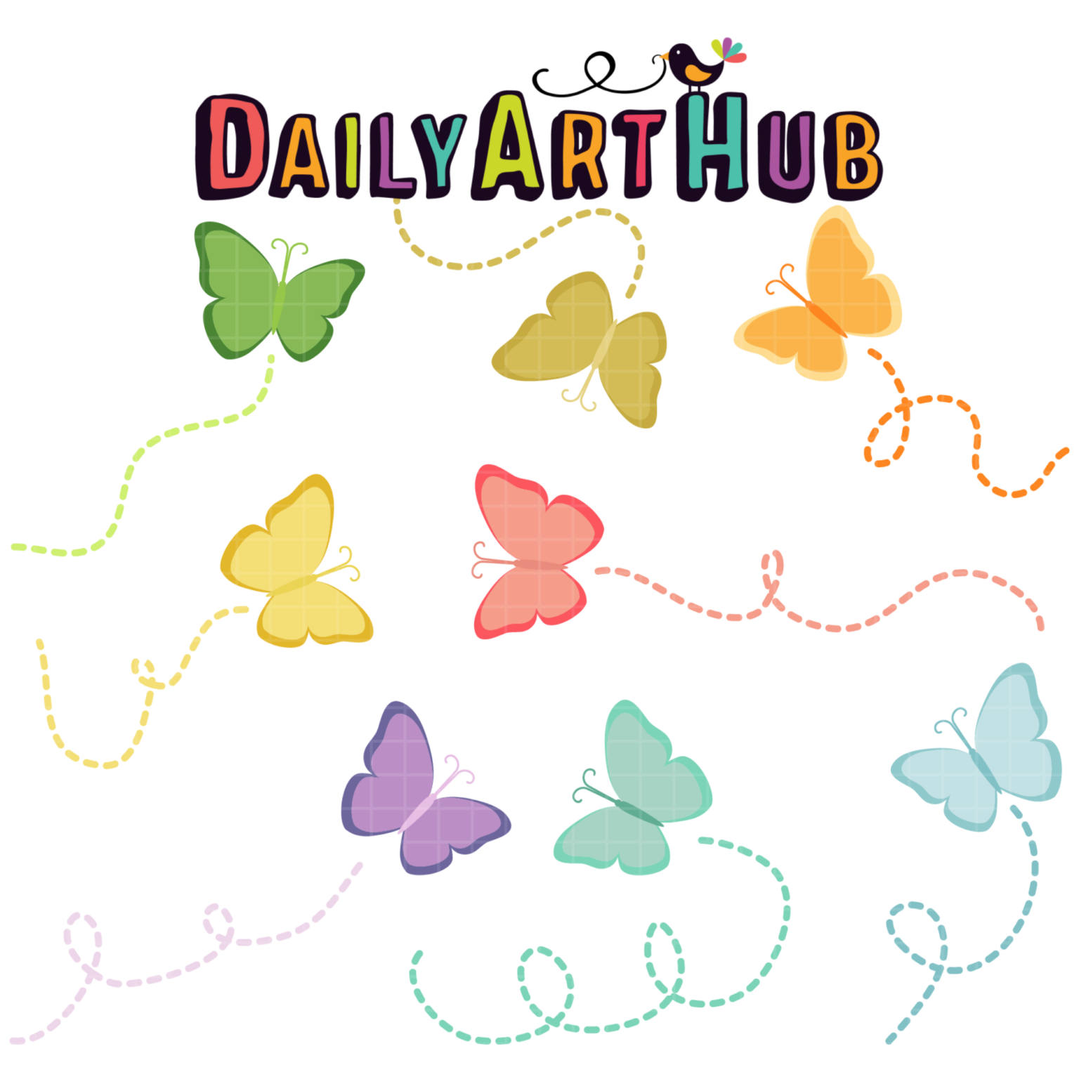 Fluttering Butterflies Clip Art Set – Daily Art Hub // Graphics ...