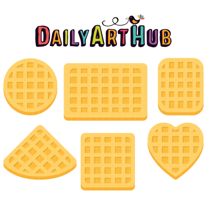 Belgian Waffle Shapes Clip Art Set – Daily Art Hub // Graphics ...