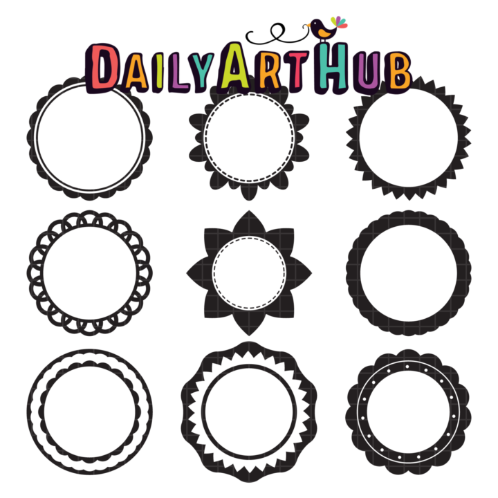 Round Frames Clip Art Set – Daily Art Hub // Graphics, Alphabets & SVG