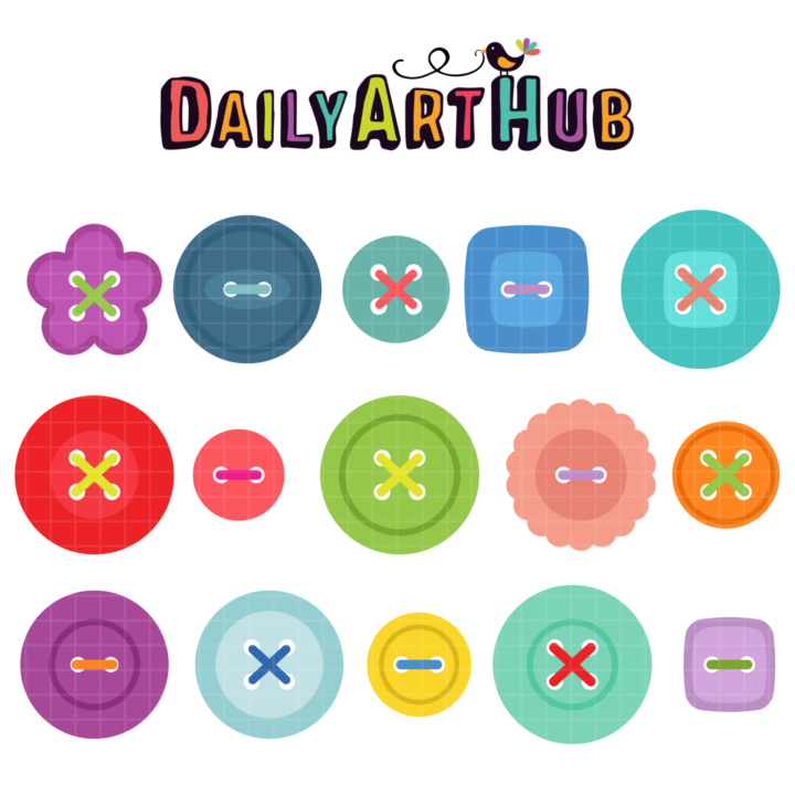 Cutesy Buttons Clip Art Set – Daily Art Hub // Graphics, Alphabets & SVG